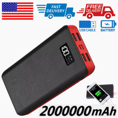 2000000mAh 4 USB Backup External Battery Power Bank Pack Charger for ...
