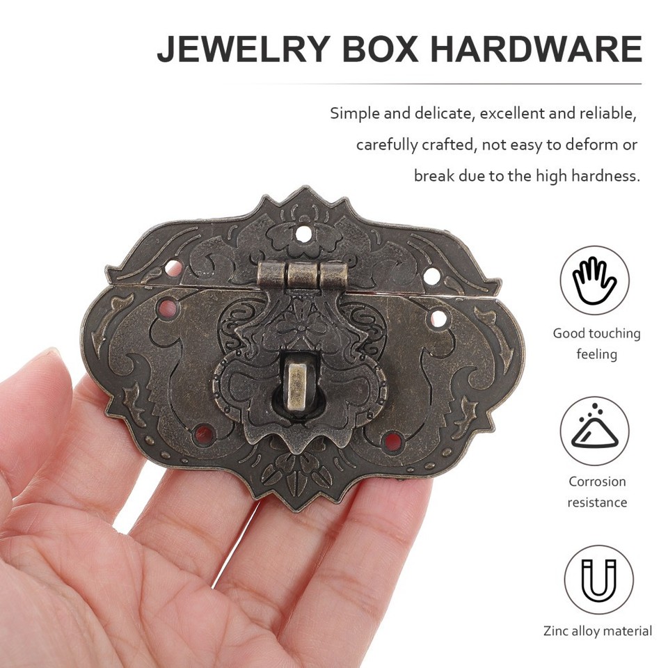 4 Pcs Box Clasp Clasps Metal Buckle Lock Fastener Hasp Cabinet Latch ...