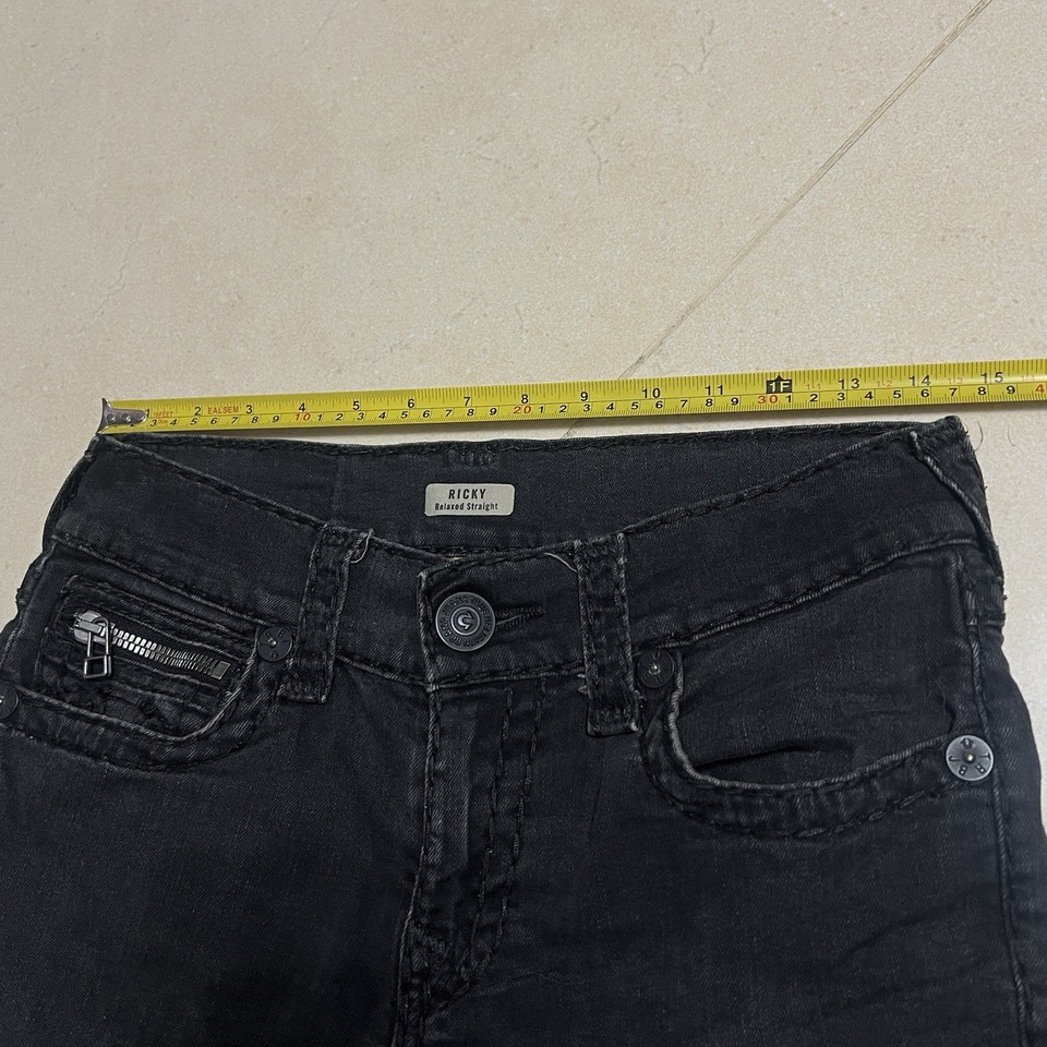 USA True Religion Jeans Ricky Relaxed Straight Black Super T Zipper ...