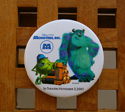 Walt Disney Pixar Monsters Inc In Theaters November 2, 2001 Pinback ...