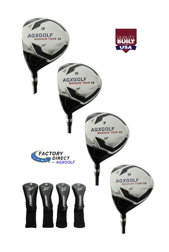 AGX MEN'S LEFT HAND MAGNUM XS FAIRWAY WOODS SET #3, 5, 7 & 9 GRAPHITE ...