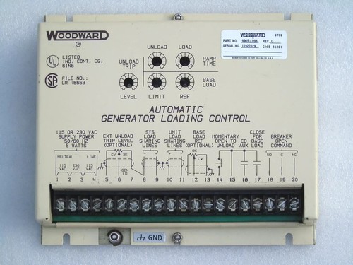 WOODWARD AUTOMATIC GENERATOR LOADING CONTROL 9905-096 REV. L | eBay