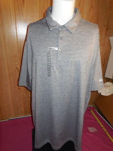 C7 Walter Hagen 11 Majors Polo Grey White Stripe 2XLT UPF 50+ New | eBay