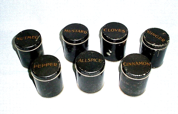 Antique Round Metal Spice Tin with 7 Individual Spice Containers | eBay