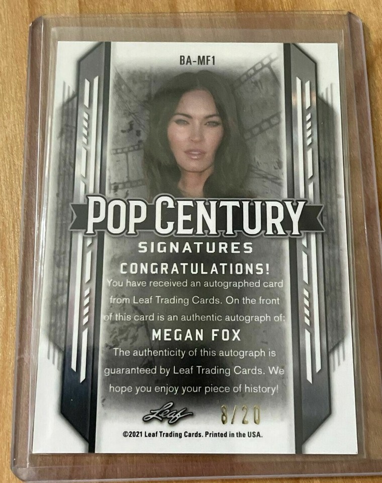 Megan Fox 2021 Leaf Pop Century Signatures Purple AUTOGRAPH 8/20 ...