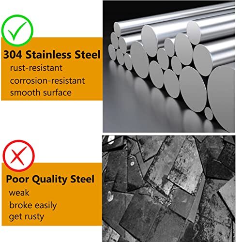 10pcs Stainless Steel Rods 4mm x 300mm Metal Solid Round Shaft Rods ...