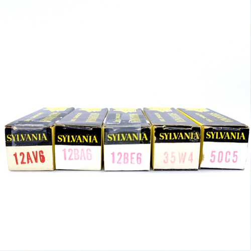 SYLVANIA 12AV6 12BA6 12BE6 35W4 50C5 Tubes NOS AA5 STRONG AMPLITREX TV ...