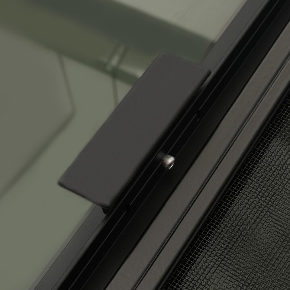 Horizontal Privacy Sliding Window w/Trim Ring Black 24"X 20" Universal ...