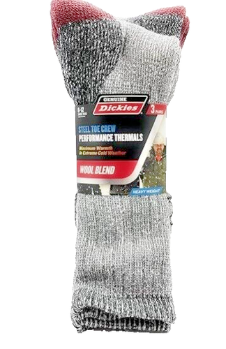 New Men Dickies Steel Toe Crew Performance Thermal Socks Wool Blend 3 ...