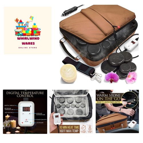 Portable Massage Stone Warmer Set - Electric Spa Hot Stones Massager ...