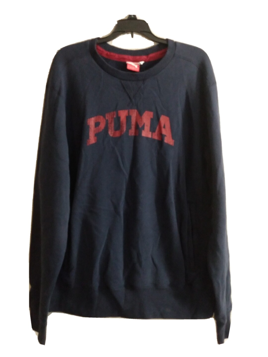 Puma Logo Vintage Navy Blue Red Logo Men’s Sz XL Long… - Gem