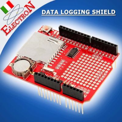Data Logging Shield Lettore SD Card + Real Time Clock RTC DATALOGGER ...