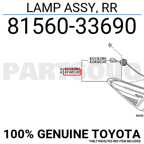 8156033690 Genuine Toyota LAMP ASSY, RR 81560-33690 | eBay