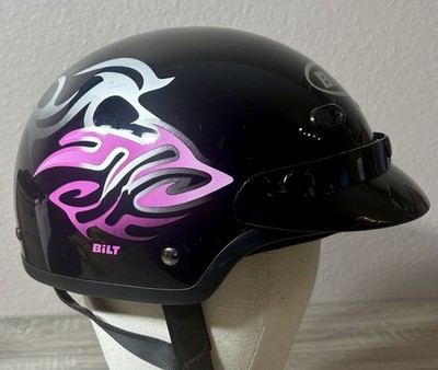 BILT Raven Motorcycle Half Helmet w/Black Visor. Size: Medium EUC | eBay