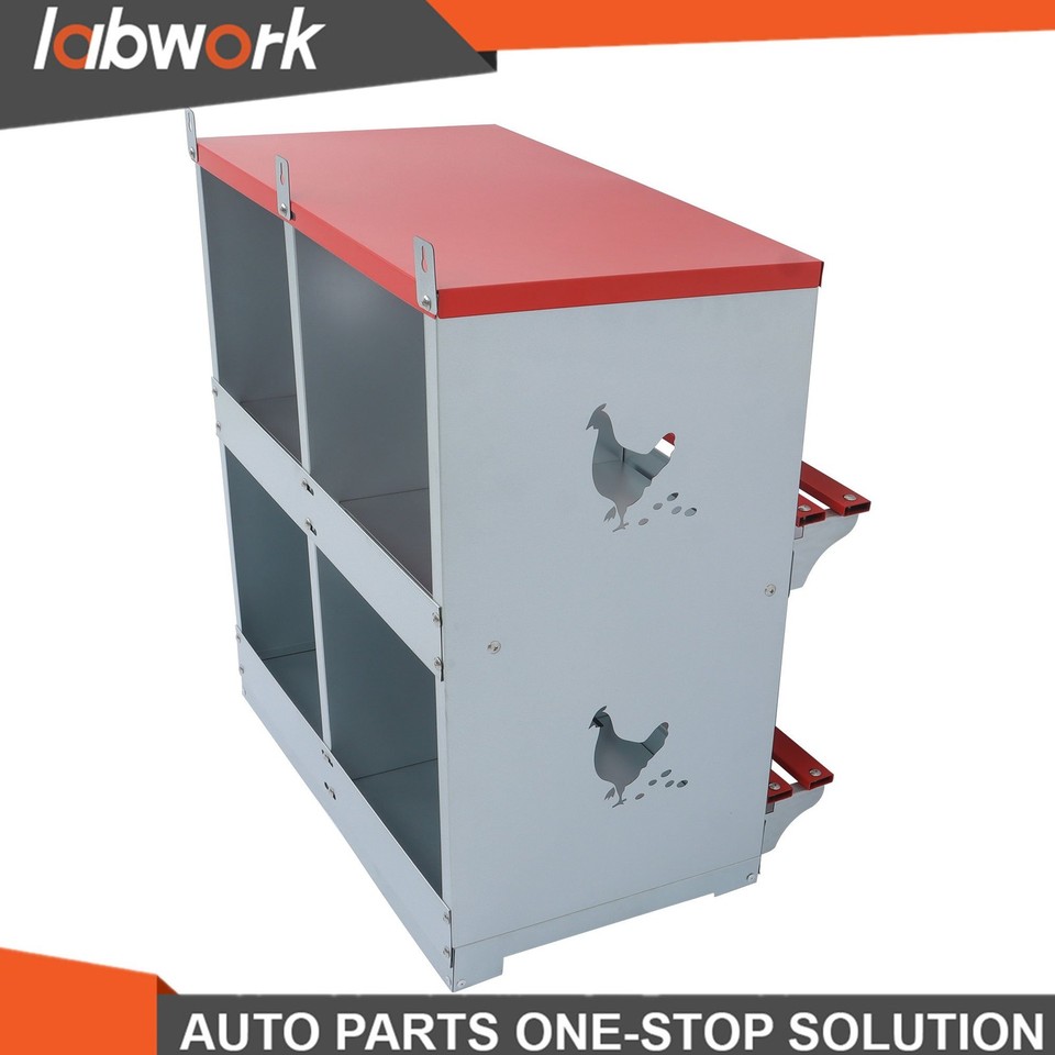 Labwork 4-Hole Nest Box Metal Poultry Nest Box Large Vented Holes ...
