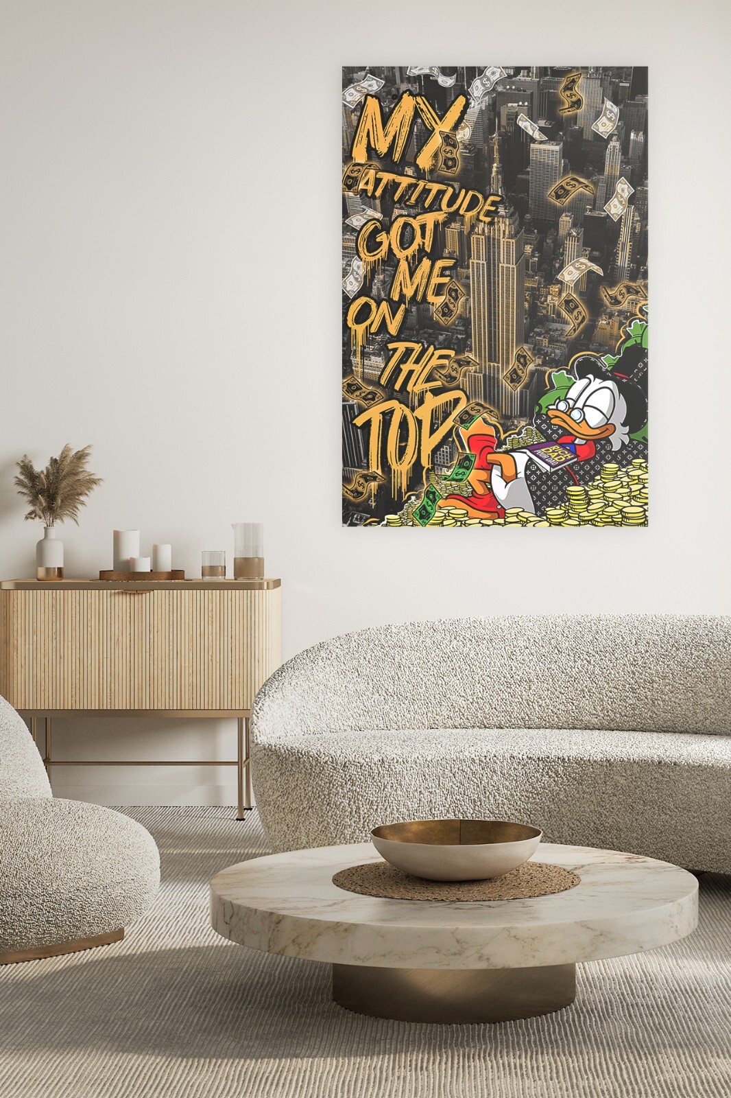 Leinwand Bild Donald Duck Graffiti Farbig Dekoration Wandbild Pop Art ...