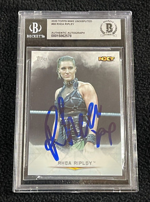 Rhea Ripley Signed 2020 Topps Undisputed WWE Rookie Card Beckett Auto ...