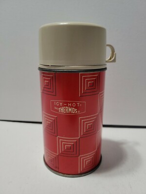 Vintage Thermos Brand Red Checkered Vacuum Sealed Metal Thermos W/ Lid ...