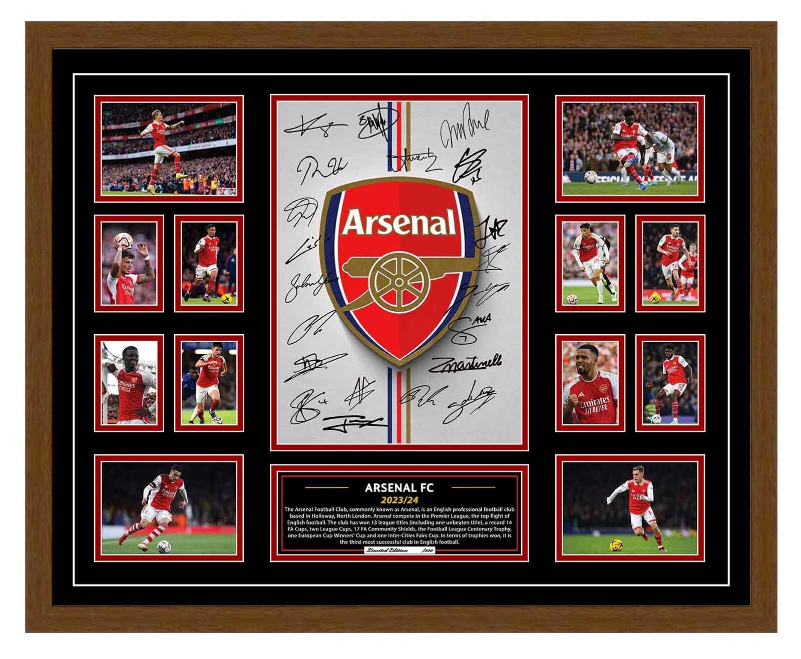ARSENAL FC 2023/24 ODEGAARD BUKAYO SAKA MARTINELLI SIGNED L/E FRAMED ...