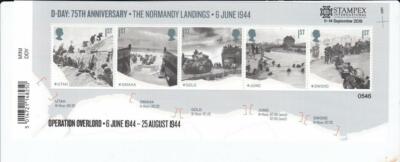 GB 2019 D DAY STAMPEX OVERPRINT NORMANDY LANDINGS MINIATURE SHEET SET ...