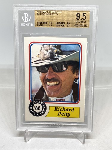 Richard Petty RC 1988 Maxx Charlotte ROOKIE #43 QUAD ALL SUBS BGS9.5 ...