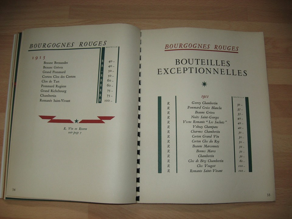 Établissements Nicolas Liste des Grands Vins 1936 wine list design by ...