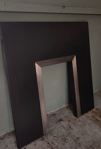 Large Black Slate Fireplace Back Panel Slip Excellent Condition | eBay UK