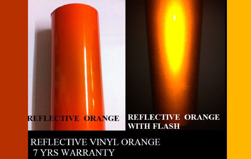 12" x 48 " ORANGE Reflective Vinyl Adhesive Cutter Sign Hight ...
