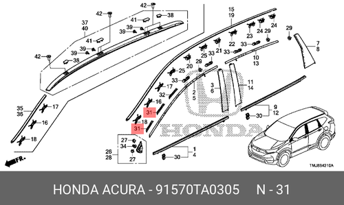 Genuine OE Clip Plastic 91570TA0305 For Honda 91570T-A0305 | eBay.de