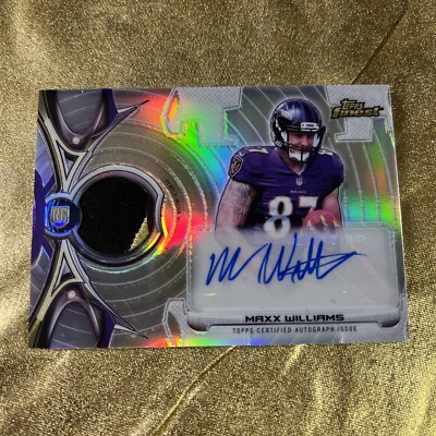 2015 Topps finest Maxx Williams autograph relic patch 2 Color Ravens RC ...
