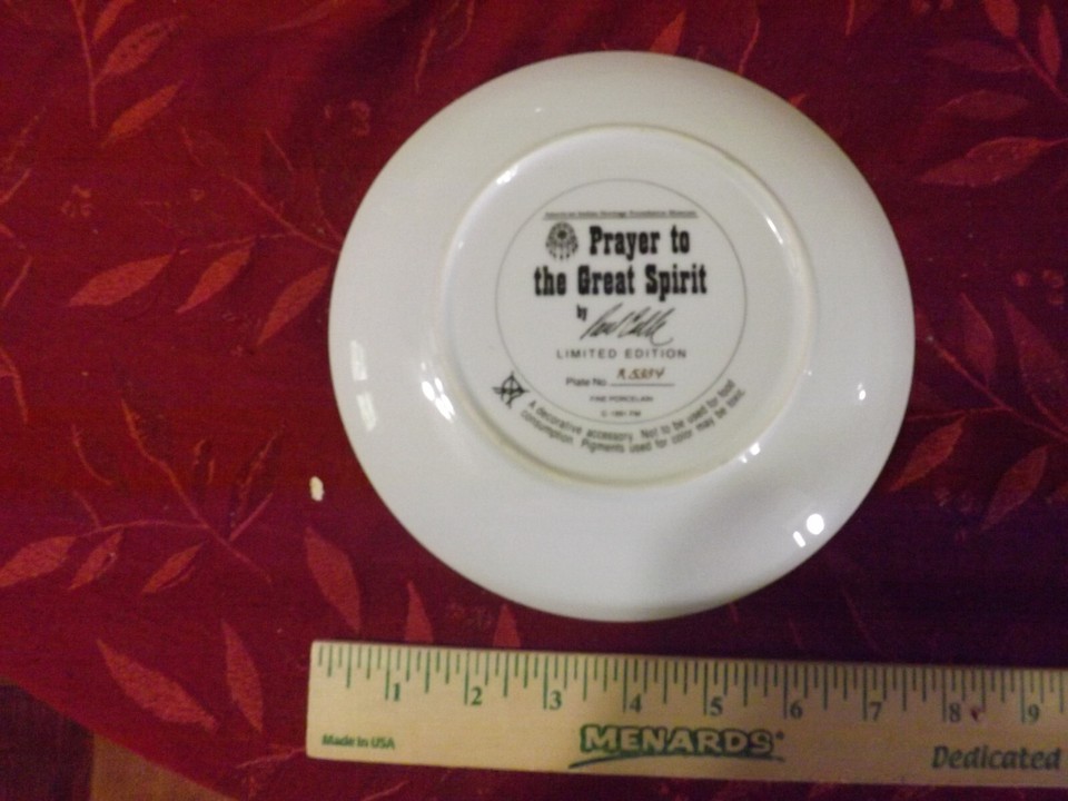 Vintage Native American Collectable Plate Franklin Mint 8" Prayer Great ...