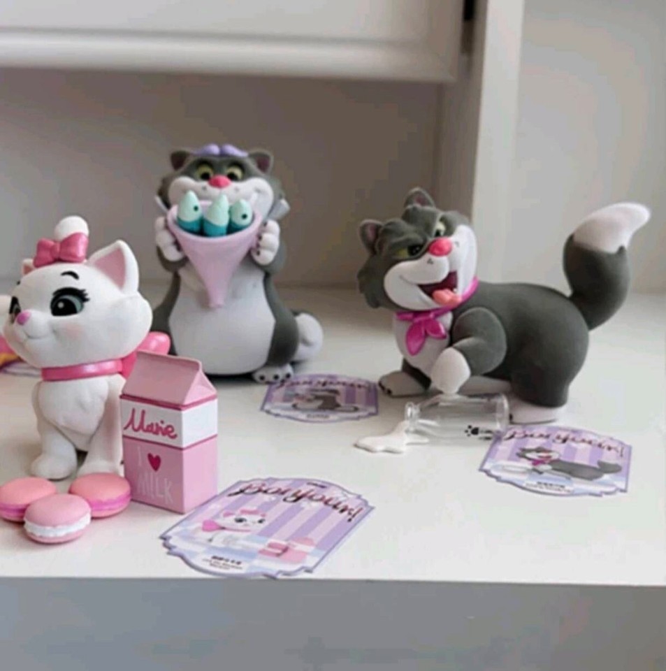 Disney Marie Lucifer Fluffy Cat Miniso Blind Box 6 pcs Cute Figure ...
