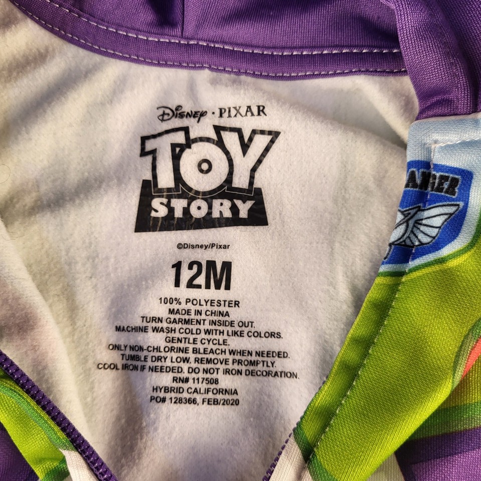 Disney Pixar Toy Story Jacket Boys 12m Buzz Lightyear Zip Up Hoodie ...