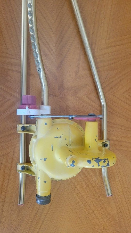 Vintage Nelson Yellow Cast Metal Dial-A-Rain Water Sprinkler Rainshower ...