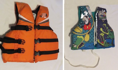 Life Jackets - O'Brien Orange Youth Med & Mickey Mouse Small Life Vest ...