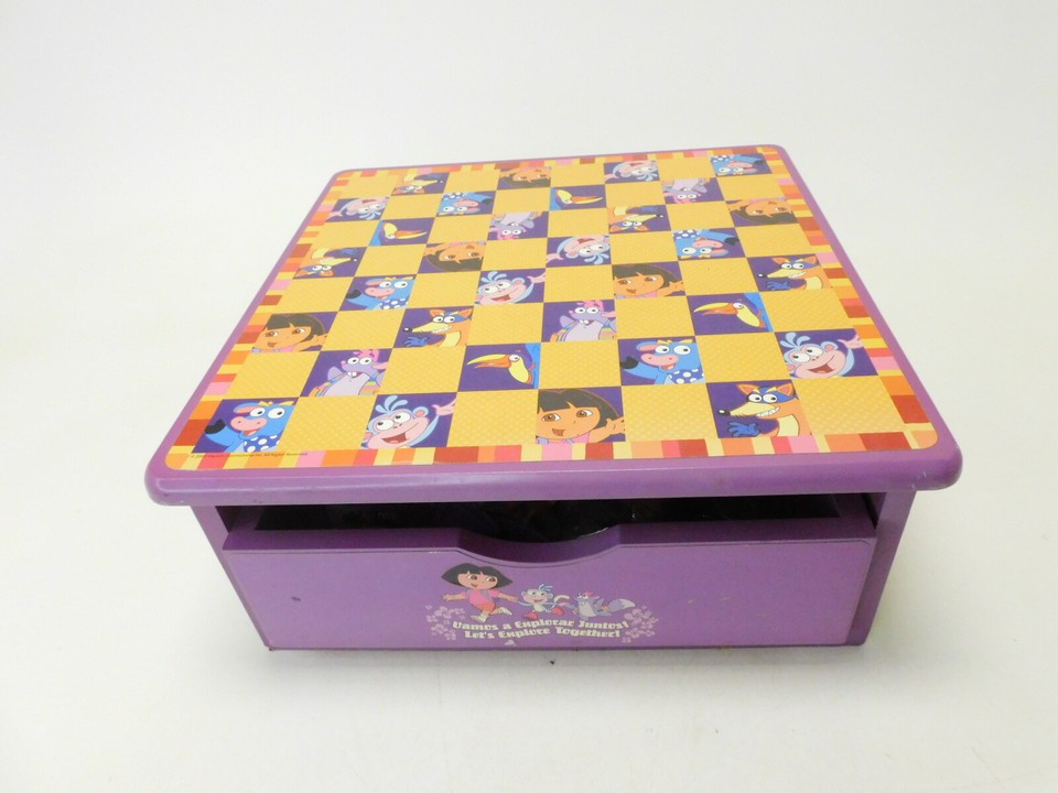Vintage Dora the Explorer Wooden Checkers Chess Dominoes, Cards, Bingo ...