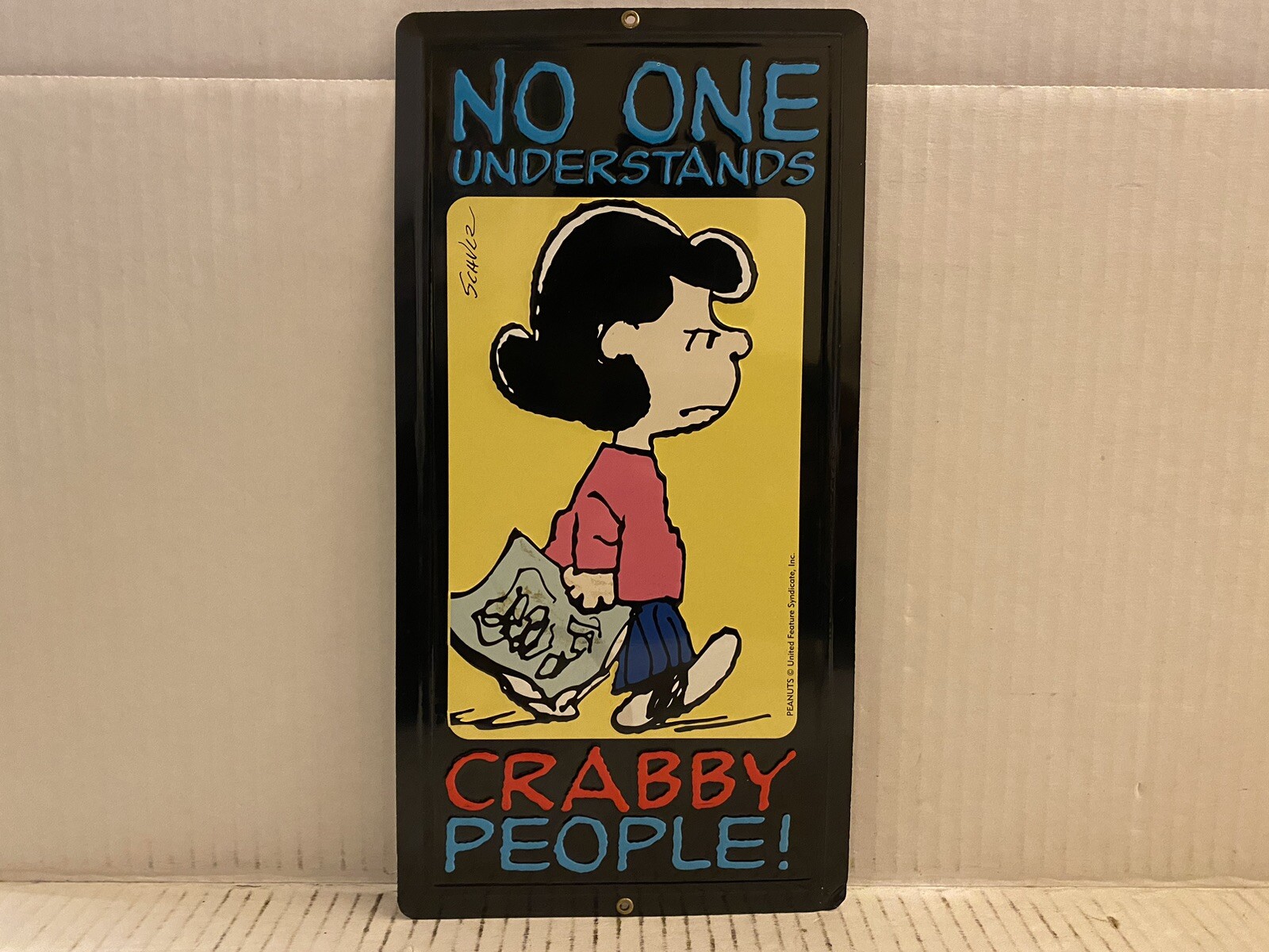 NO ONE UNDERSTANDS CRABBY PEOPLE! PEANUTS United Feature Syndicate Tin ...