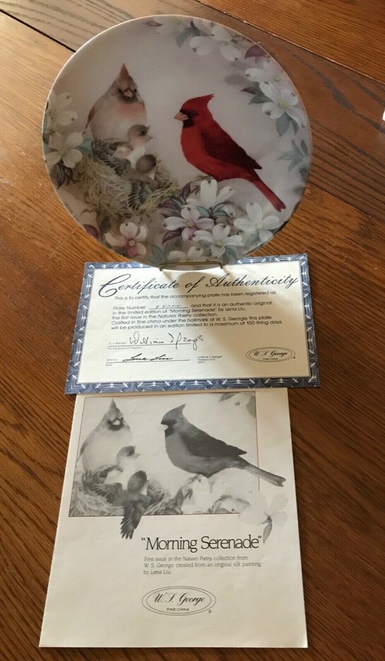 CARDINAL FAMILY~SERENADE NATURE'S POETRY Collector Plate by Lena Liu | eBay