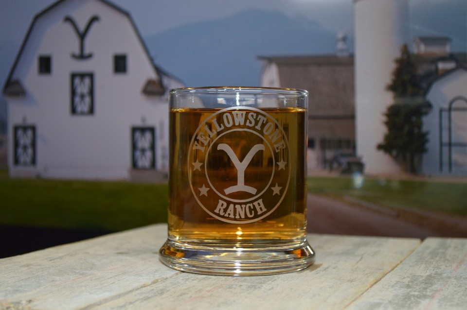 Etched glassware Yellowstone Ranch Whiskey Drinking Glass | eBay