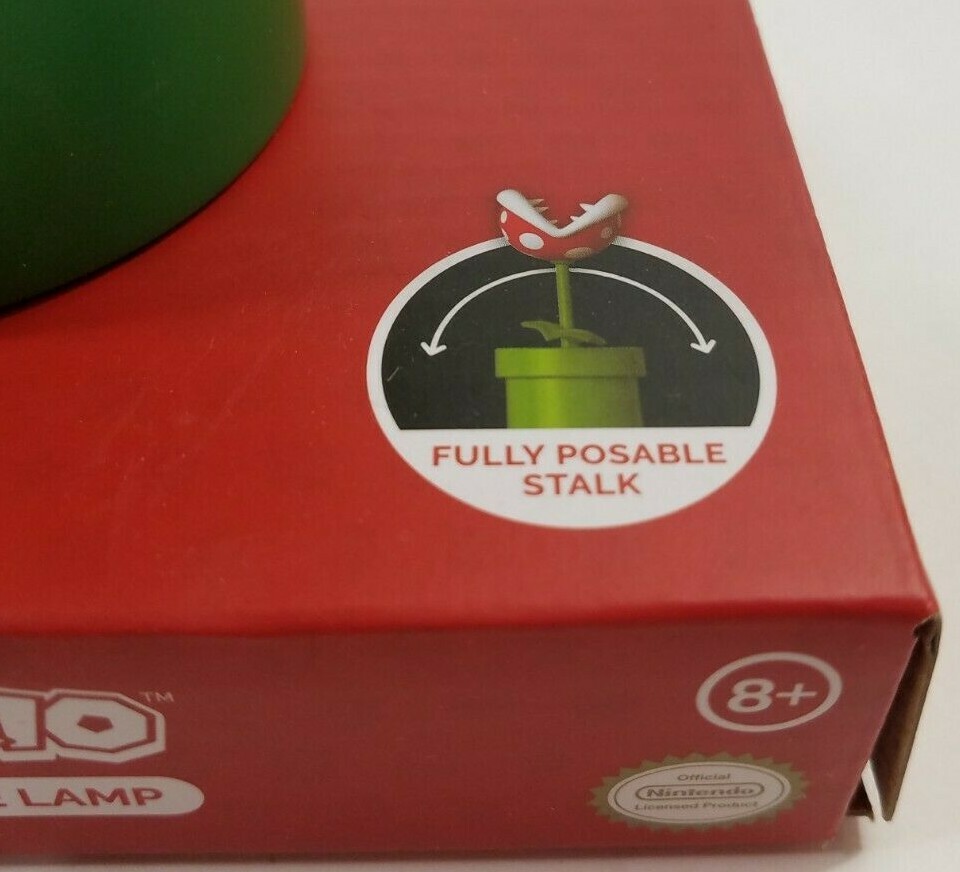 Piranha Plant Super Mario Paladone Nintendo Posable LED kid's desk lamp ...