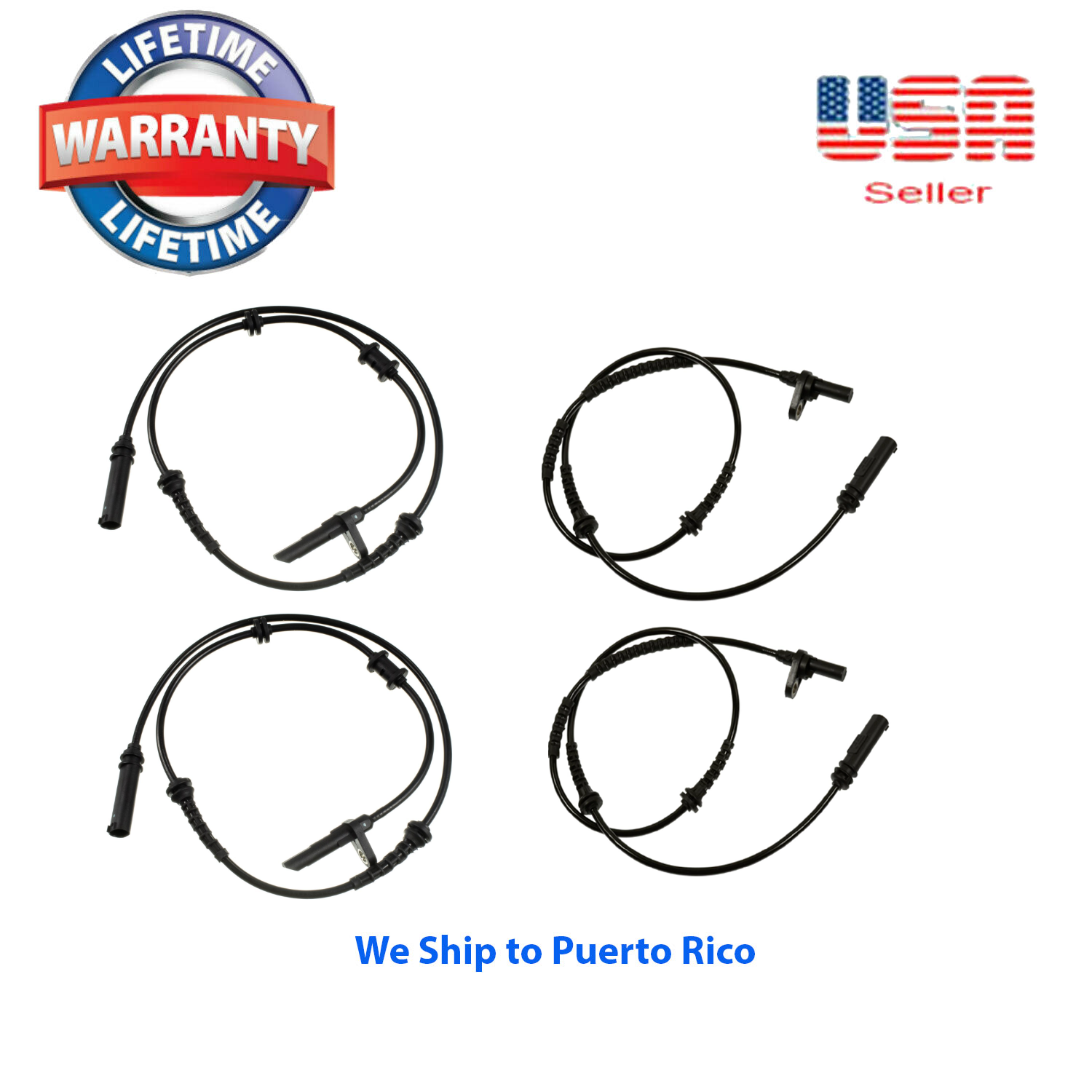 4 ABS Speed Sensor Front & Rear Fit BMW 740i 740Li 11-12 750i 750Li ...