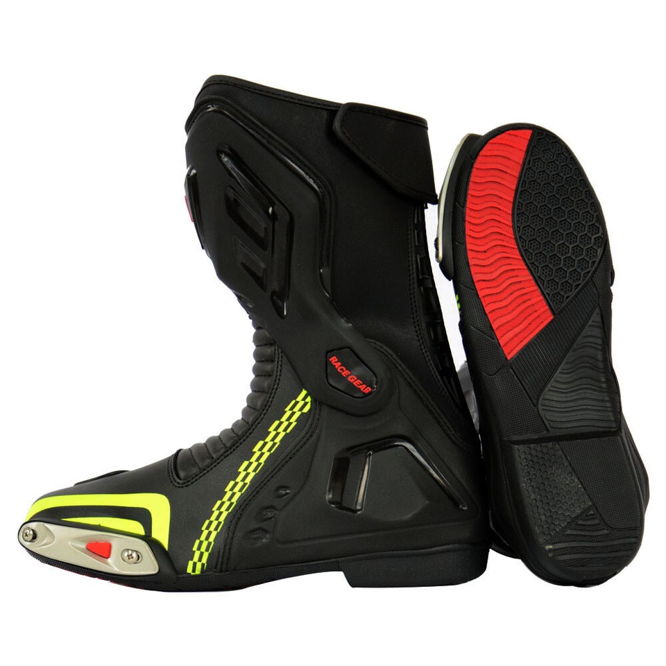 XTRON Full Leather Motorcycle Adventure Long Motorbike Toe Protect ...