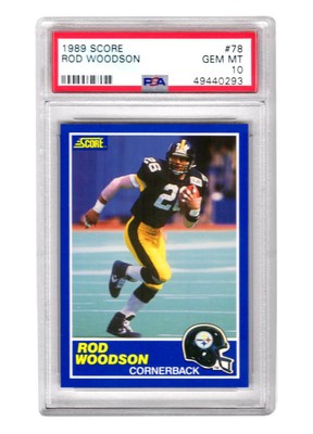 Rod Woodson (Steelers) 1989 Score Football #78 RC Rookie Card PSA 10 ...