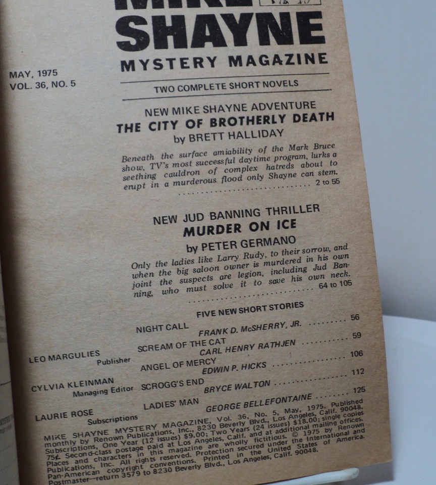 Mike Shayne Mystery Magazine - May 1975 | eBay