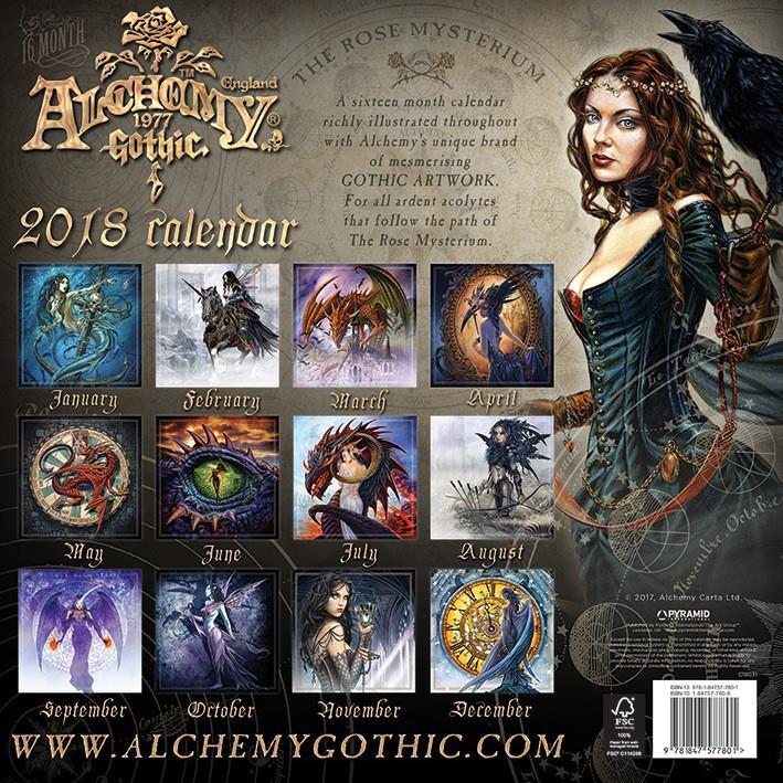 OFFICIAL LICENSED - ALCHEMY GOTHIC - 2018 WALL CALENDAR UNUSED/SEALED ...
