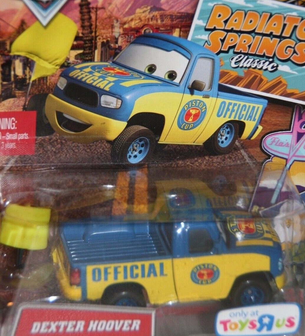 DISNEY PIXAR CARS "DEXTER HOOVER WITH YELLOW FLAG" NEW IN PACKAGE, SHIP ...