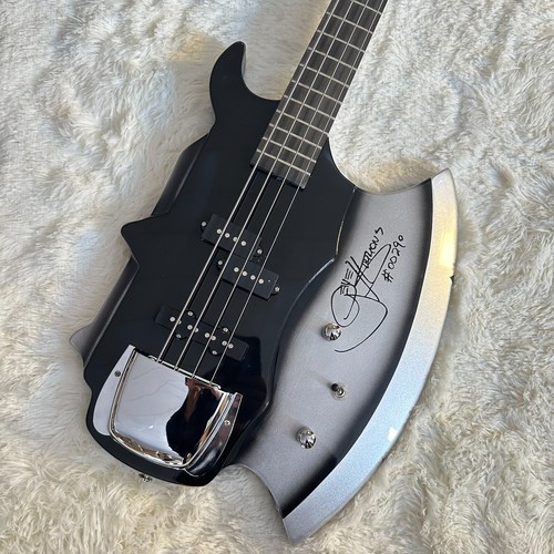 US 4 String Solid Body Black Axe Head Shape Electric Guitar Chrome ...