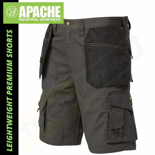 Apache Work Shorts - Mens Grey & Black Holster Trade Shorts 30w to 40w ...