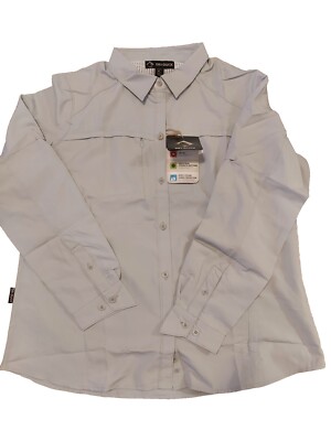 Ladies Dri-Duck Gray Long Sleeved Button-Up Teflon Shield XL Shirt NWT ...