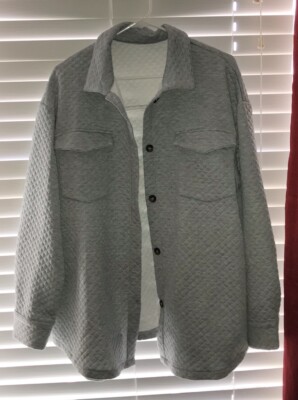 Women’s Gray Boutique quilted shacket Size large | eBay